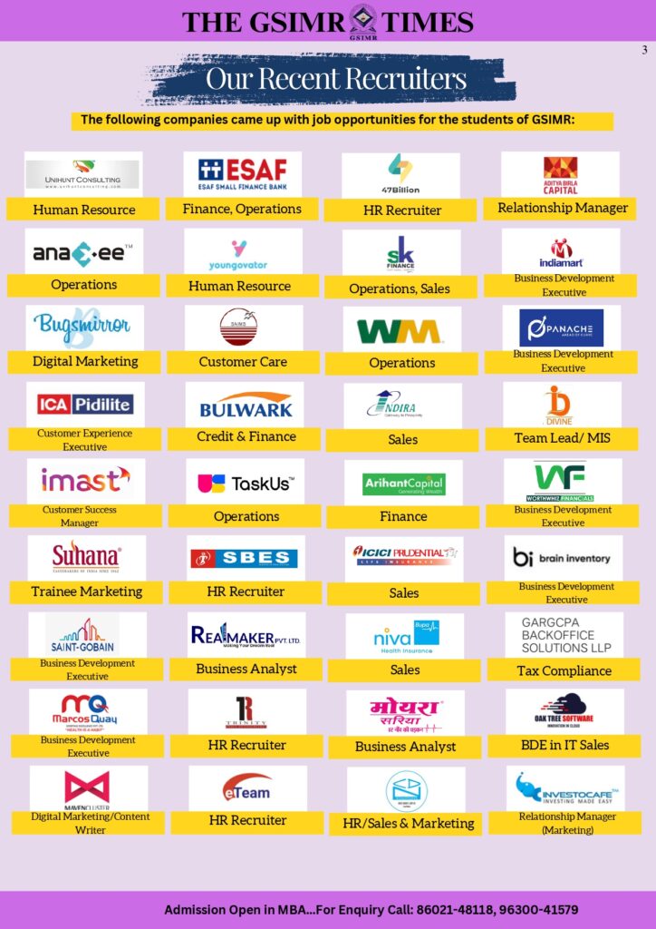 Best MBA Colleges in Indore - GSIMR Indore